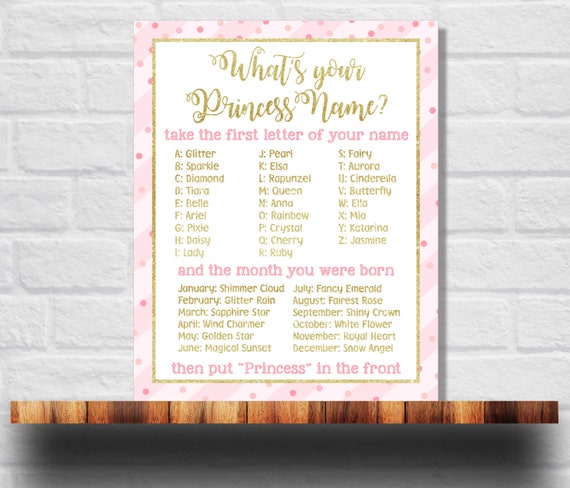 What's Your Princess Name Printable Princess Name Game - Etsy
