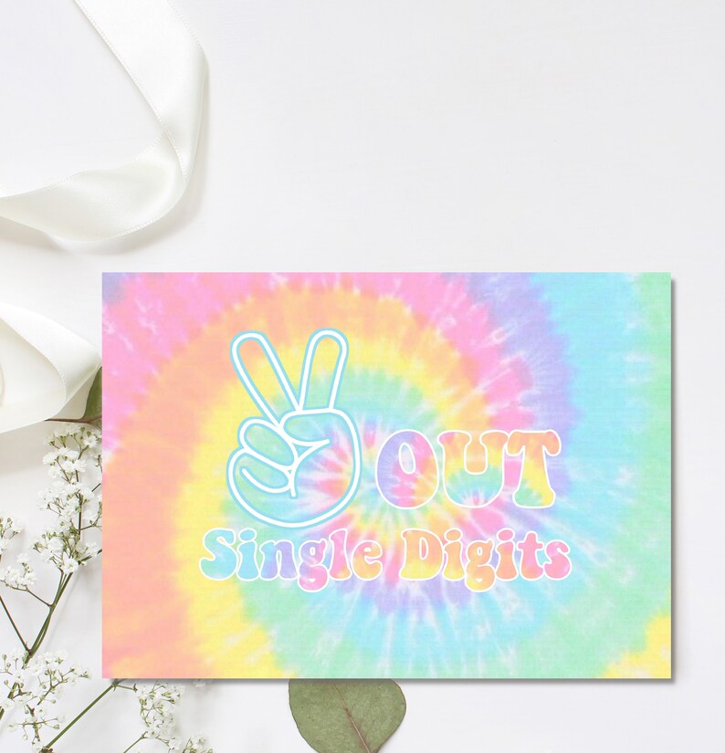 Editable Peace Out Single Digits Invitation Tie Dye Birthday | Etsy
