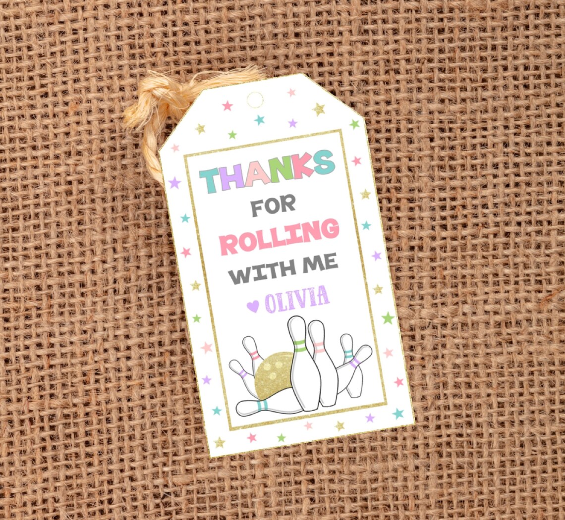 Editable Bowling Tag Bowling Party Favor Tags Bowling - Etsy