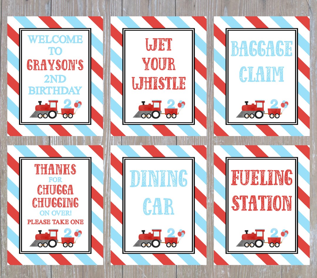 Editable Train Signs, Train Birthday Signs, Train Posters, 8x10 - Etsy