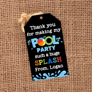 Editable Pool Party Tag, Pool Party Favor Tags, Pool Birthday Party ...