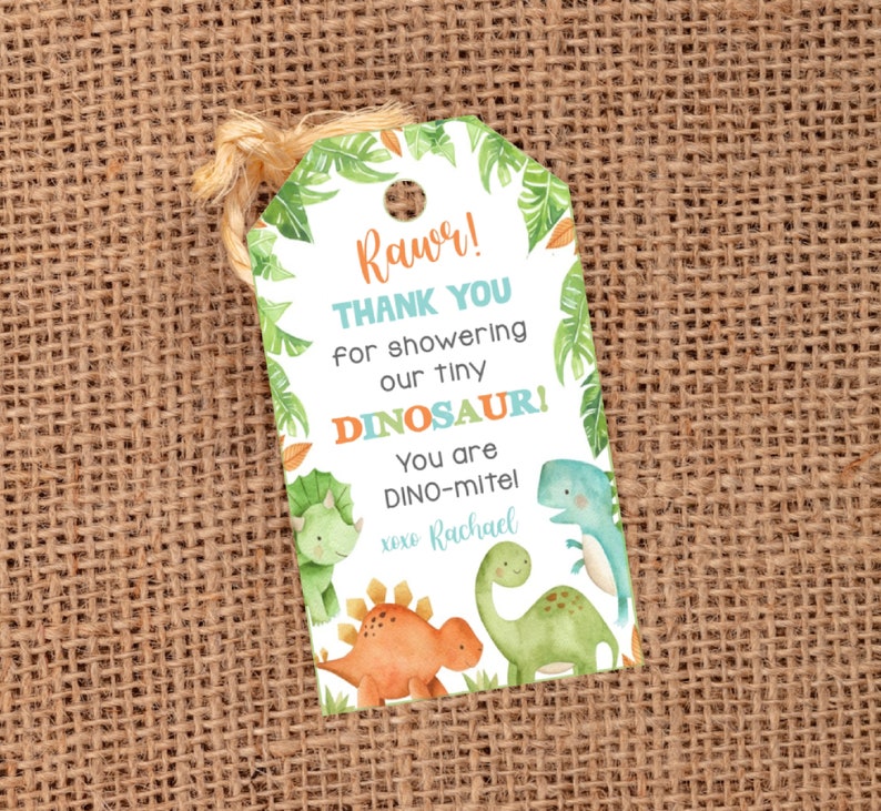 Editable Dinosaur Tag Dinosaur Party Favor Tags Dinosaur - Etsy