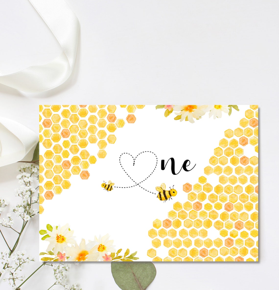 Editable Bee Birthday Invitation Bee Invitation 1st Bee-day - Etsy