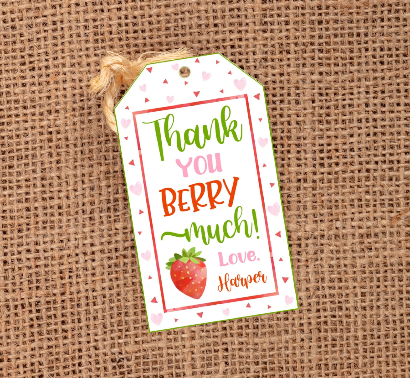 Editable Strawberry Tag Strawberry Favor Tags Strawberry - Etsy