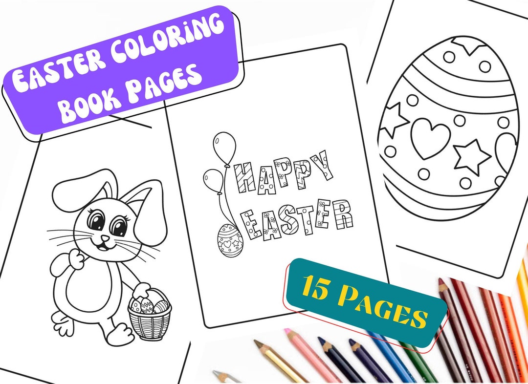 Digital Printable Kids Easter Bunny Coloring Pages PDF | Easter Bunny ...