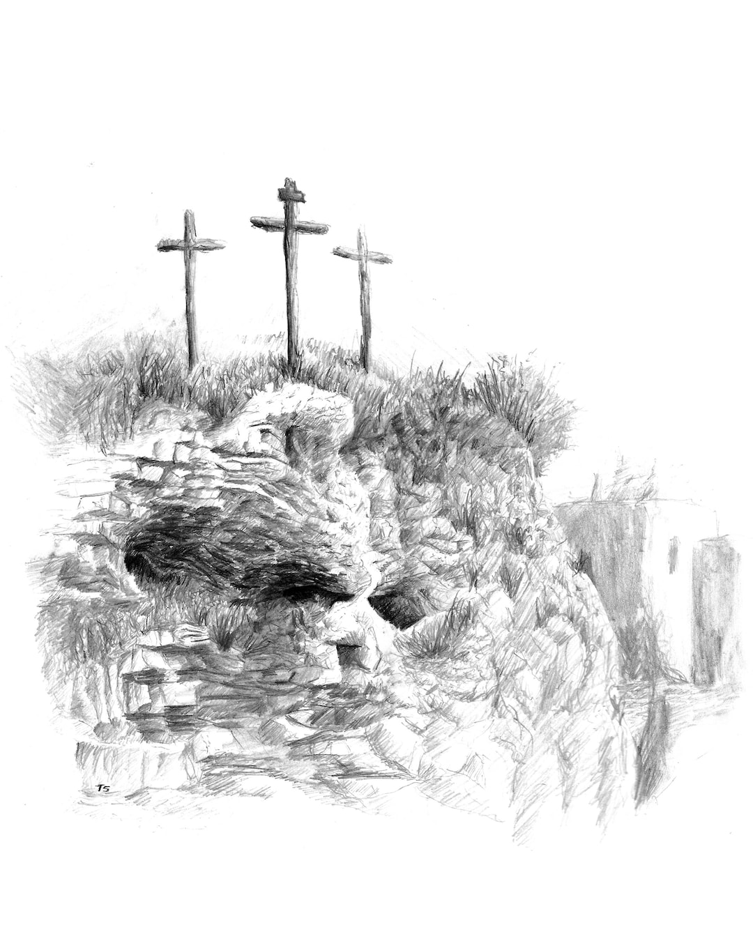 Mount Calvary Illustration - Etsy
