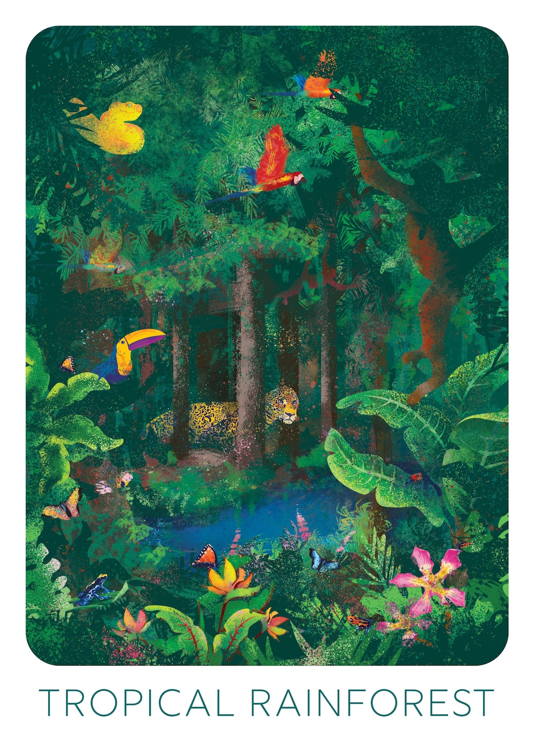 Tropical Rainforest Digital Illustration - Etsy