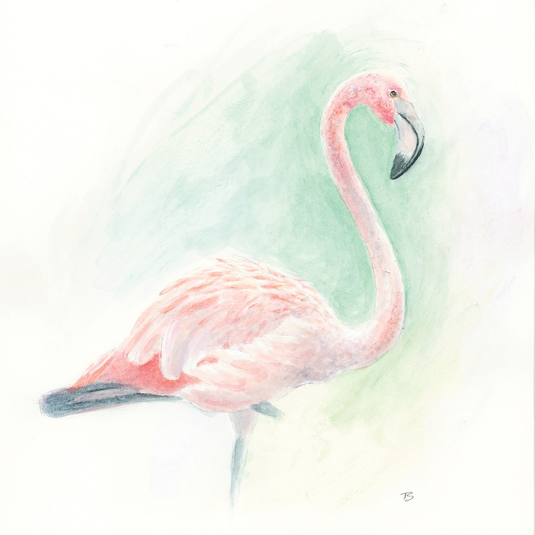 Flamingo Watercolor Painting - Etsy