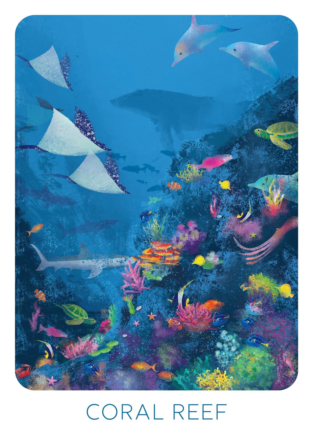Coral Reef Digital Illustration - Etsy
