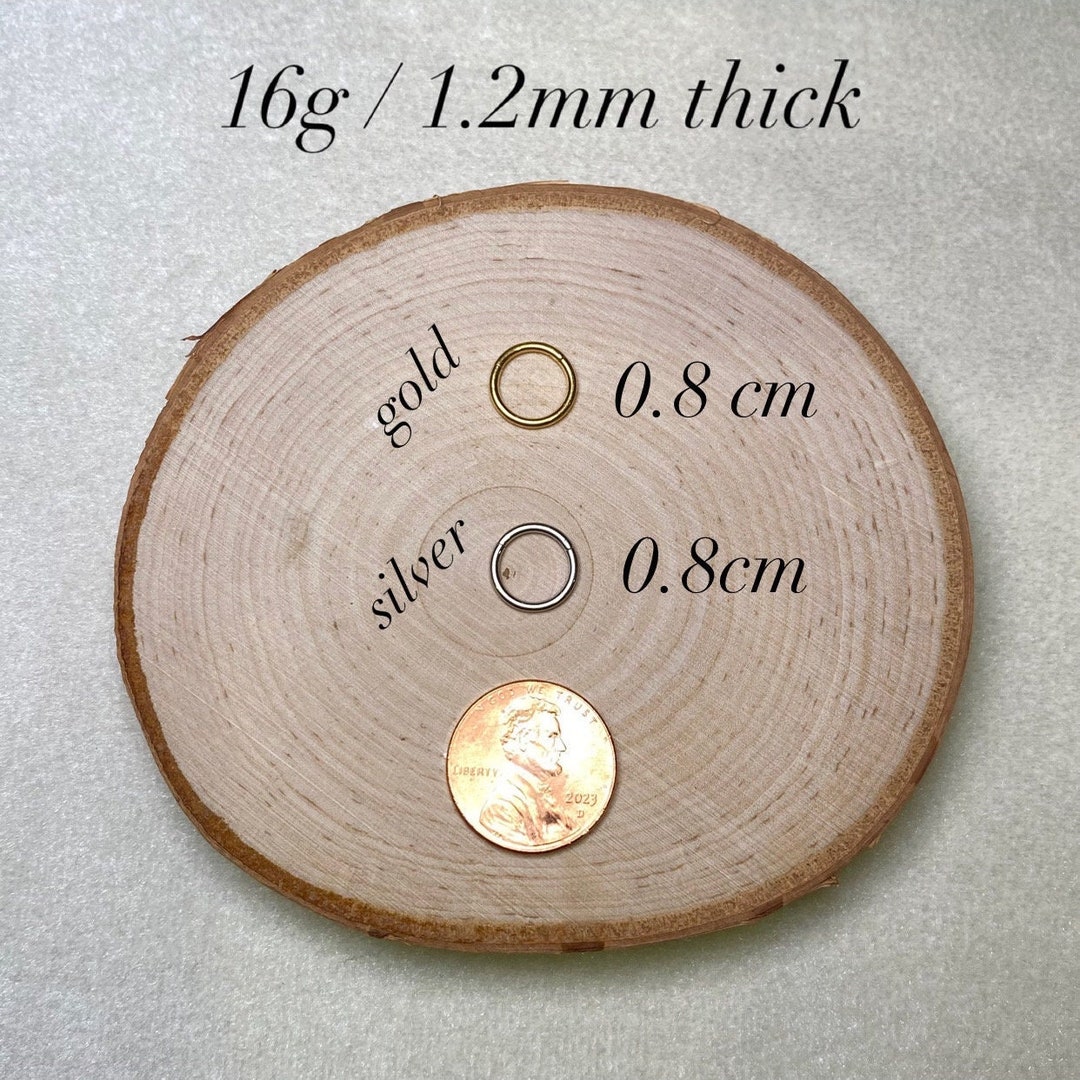 16g / 1.2mm 316L Surgical Steel SINGLE Clicker Hoop Cartilage, Helix, Rook, Conch, Tragus ...