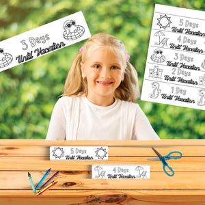 Vacation Countdown, Coloring Paper Chain, Printable Countdown, Summer ...