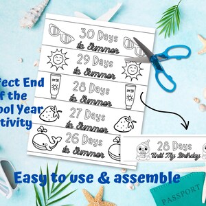 Summer Countdown, Last Day of School Paper Chain, Printable Countdown ...