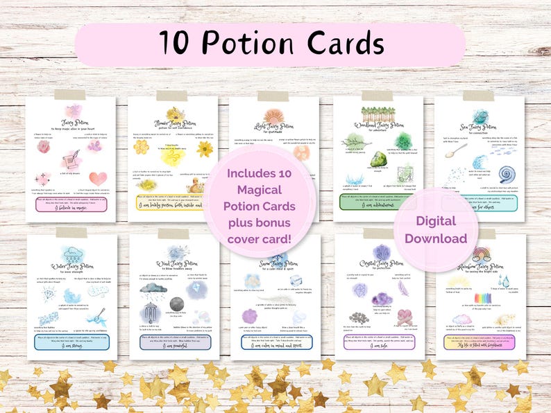 Fairy Potion Cards, Kids Magic Potions, Mud Kitchen Recipe Cards ...