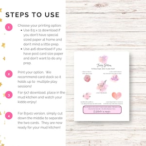 Fairy Potion Cards, Kids Magic Potions, Mud Kitchen Recipe Cards ...