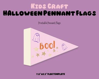 Boo Crew Pennant Flag, Halloween Party Printable, DIY Pennant ...