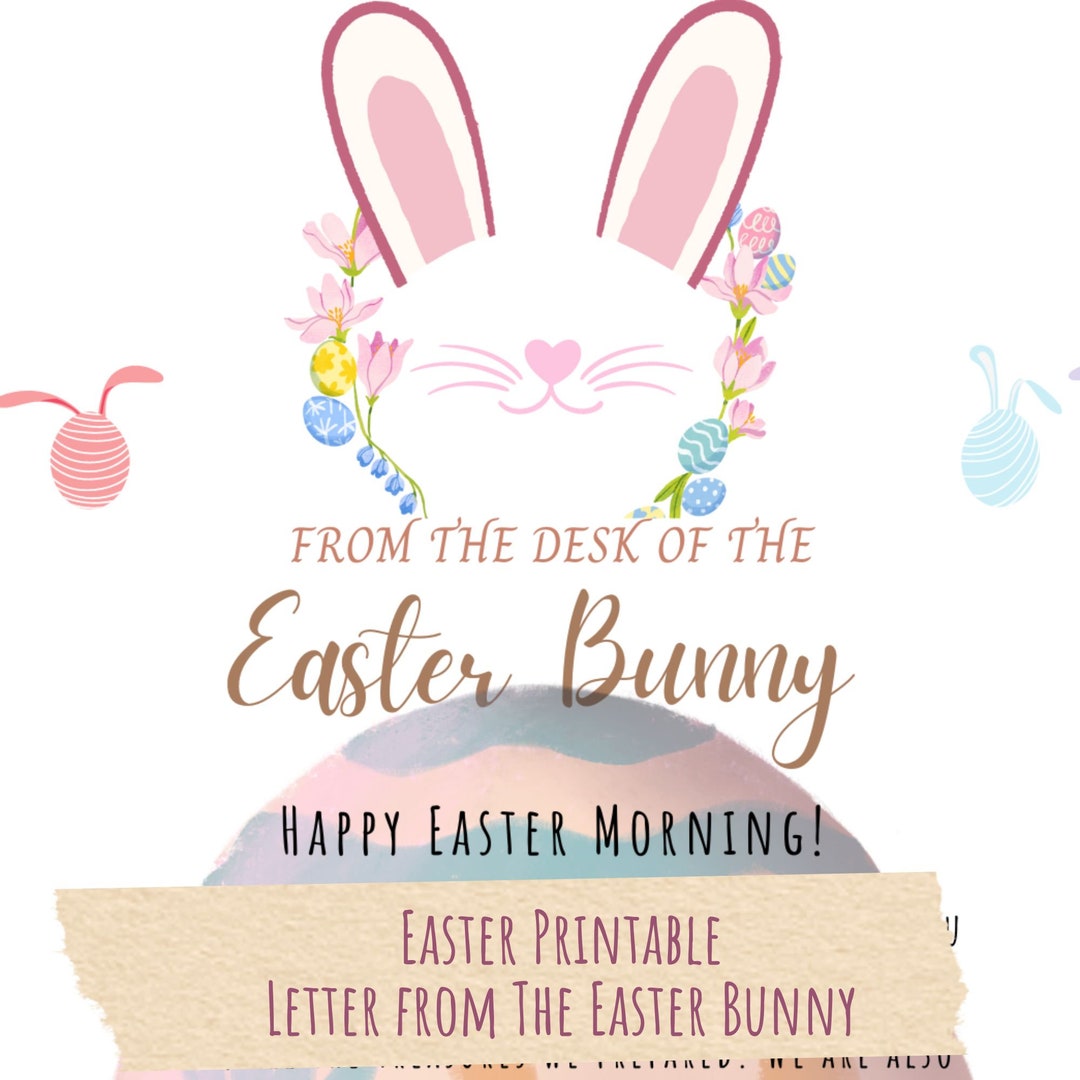 Easter Printable, Letter From Easter Bunny, Bunny Paw Prints, Easter ...