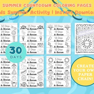 Summer Countdown, Last Day of School Paper Chain, Printable Countdown ...