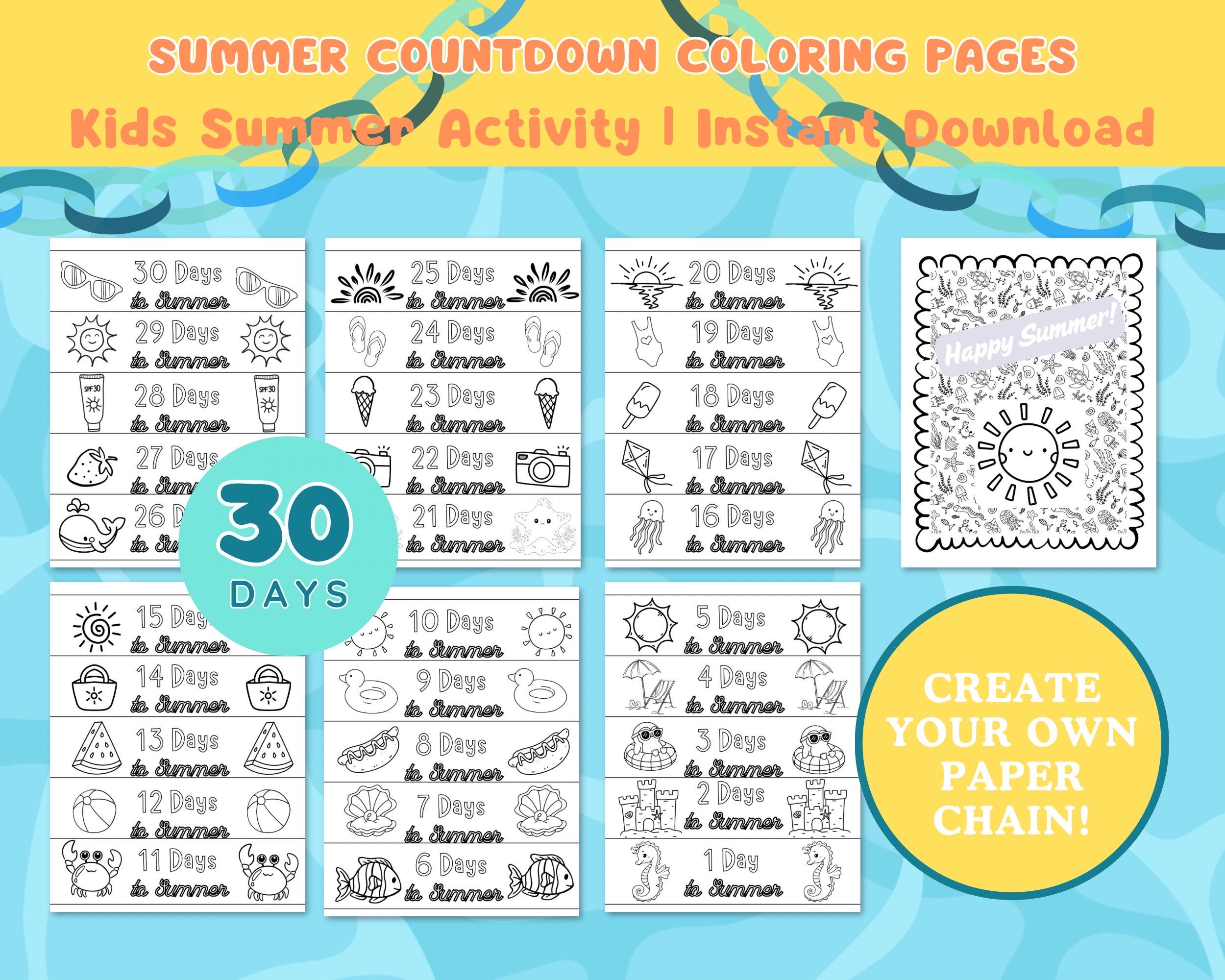 Summer Countdown, Last Day of School Paper Chain, Printable Countdown ...