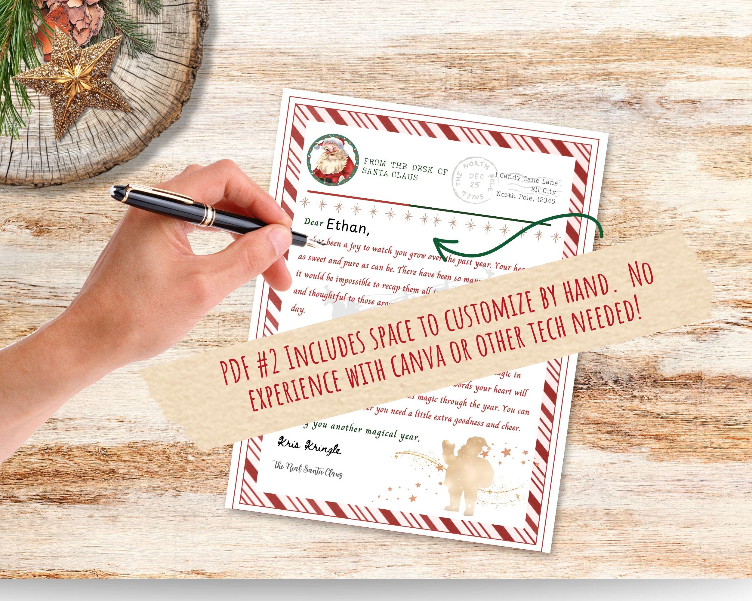 Printable Letter From Santa, Easy Santa Claus Letter, Last Minute Santa ...