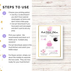 Potion Cards, Magic Potions, Printable Mud Kitchen Recipes, Kids ...