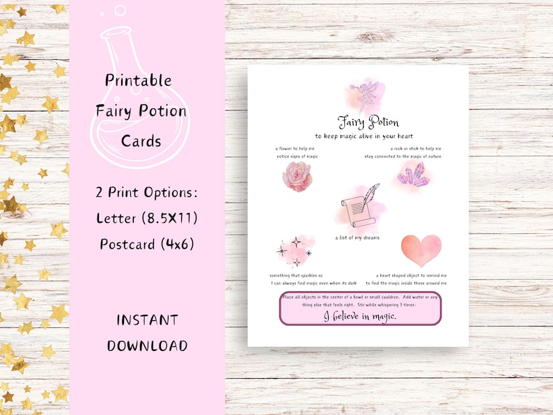 Fairy Potion Cards, Kids Magic Potions, Mud Kitchen Recipe Cards ...