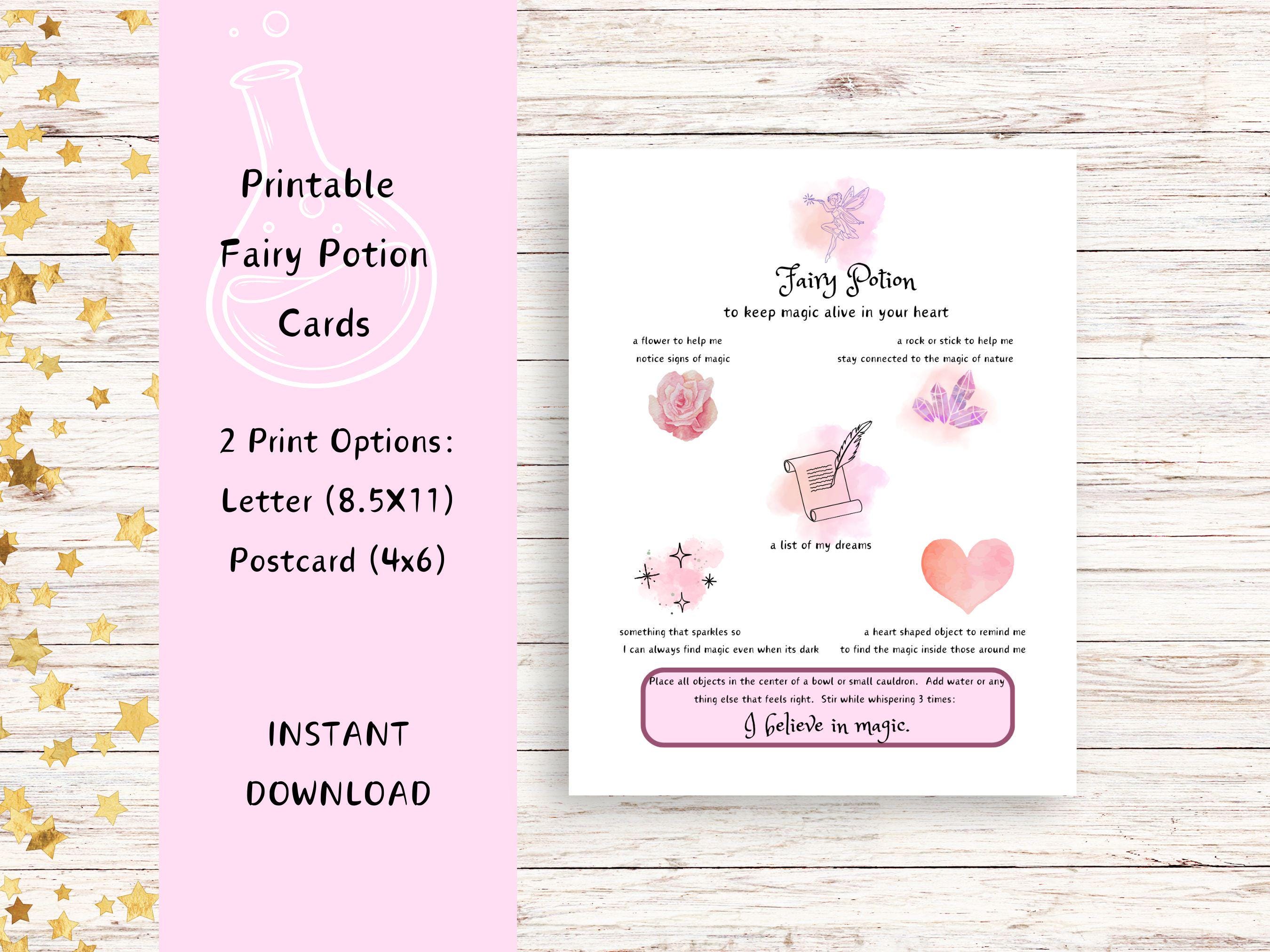 Fairy Potion Cards, Kids Magic Potions, Mud Kitchen Recipe Cards, Sensory Activity, Potion Play ...