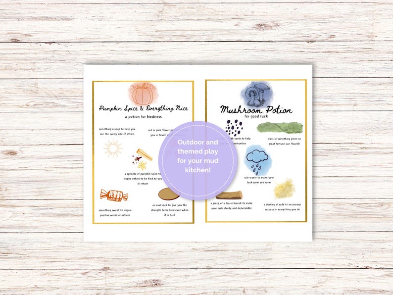 Potion Cards, Magic Potions, Printable Mud Kitchen Recipes, Kids ...