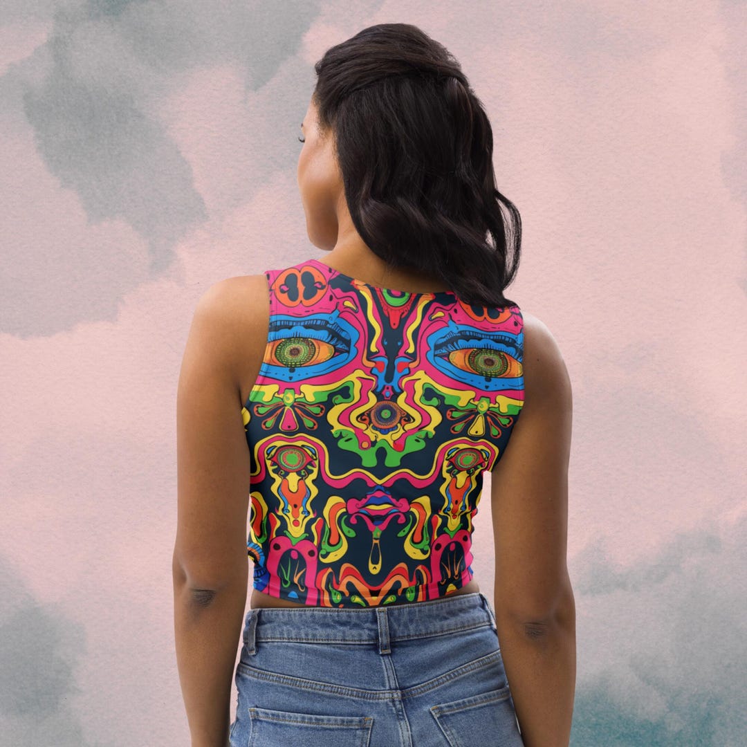 Faces in the Ether, Trippy Shirt, Rave Clothing, Psychedelic Shirt ...