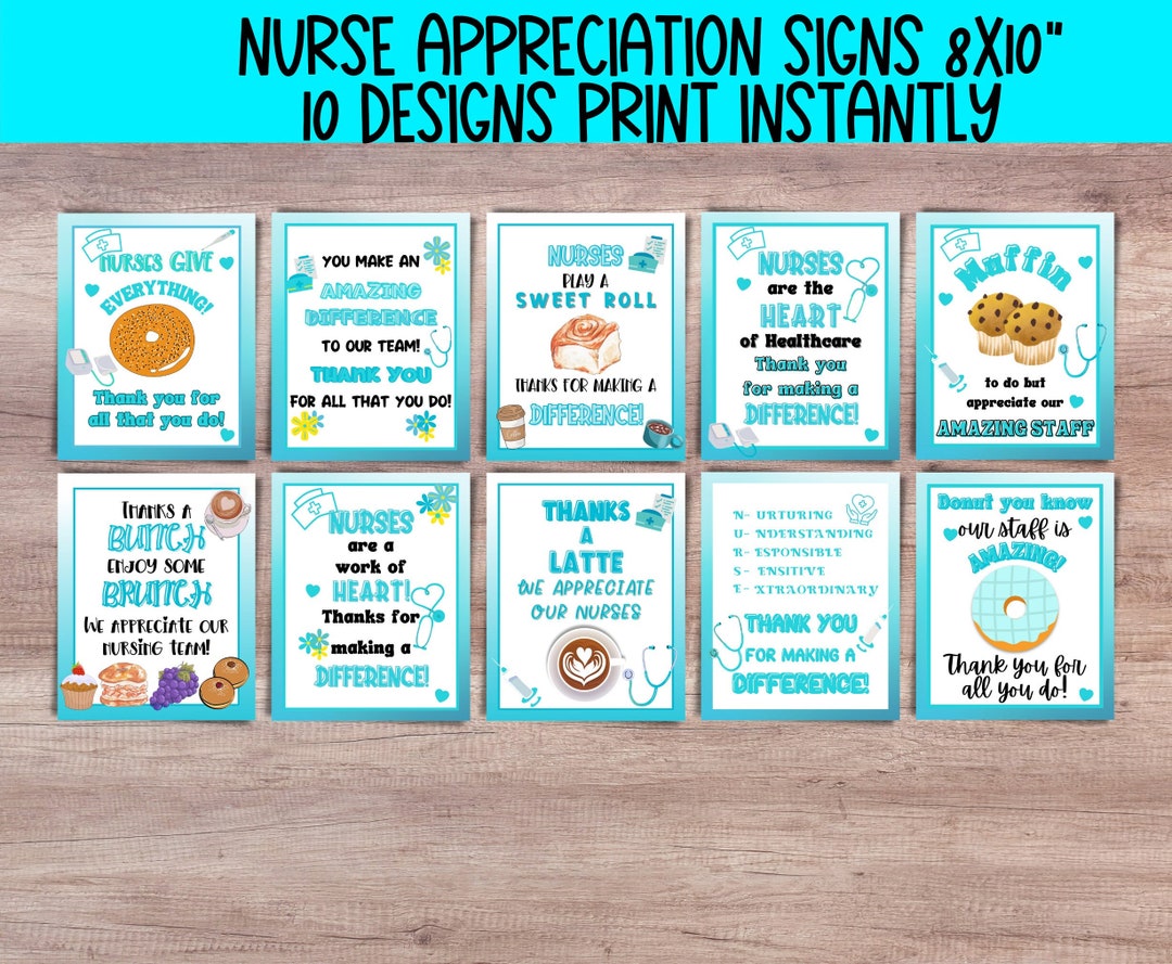 10 NURSE APPRECIATION WEEK Signsnurse Appreciation Snack & Treat Staff ...