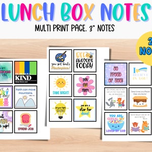 Christian Lunchbox Notes for Kids. Printable School Notes. Affirmation ...