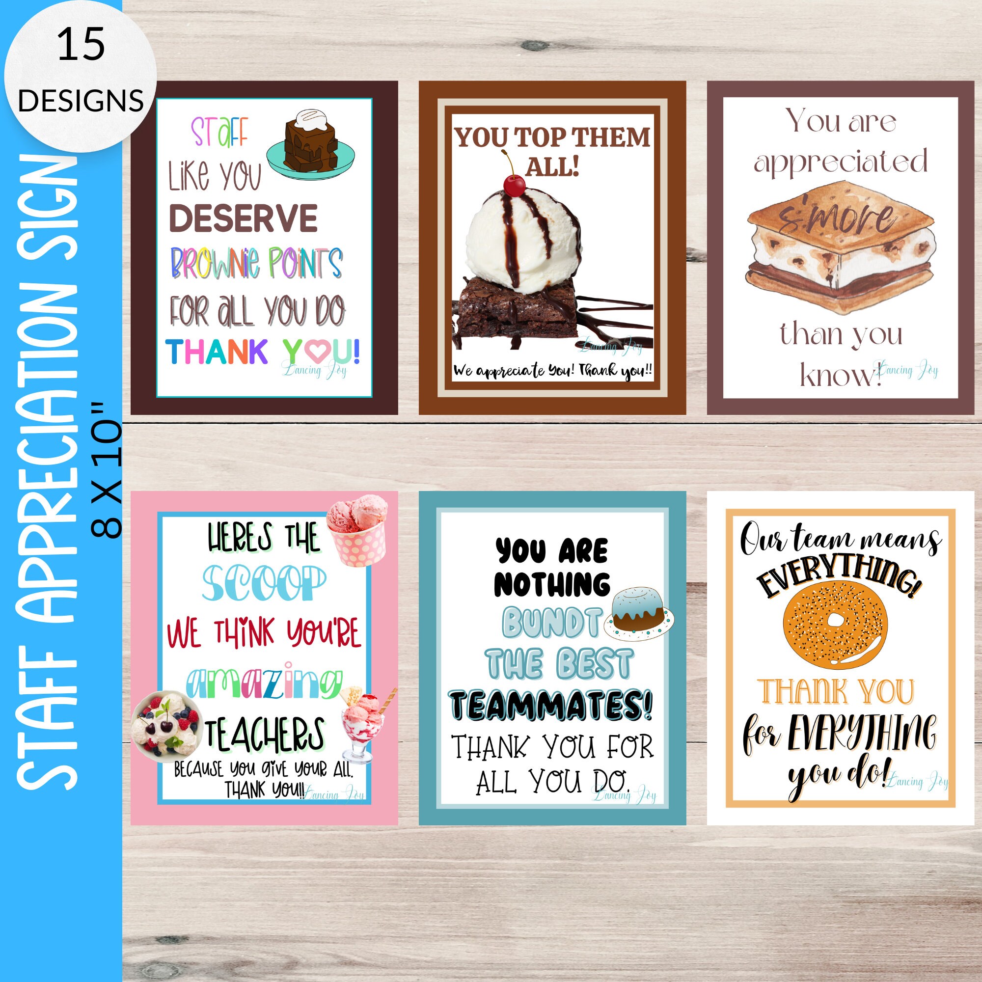 15 TEACHER APPRECIATION Snack & Treat Signs Bundle|staff and Employee ...