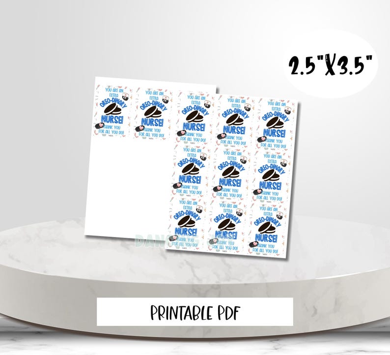 Nurse Appreciation Gift Tag: Oreo Theme (digital Download) - Etsy