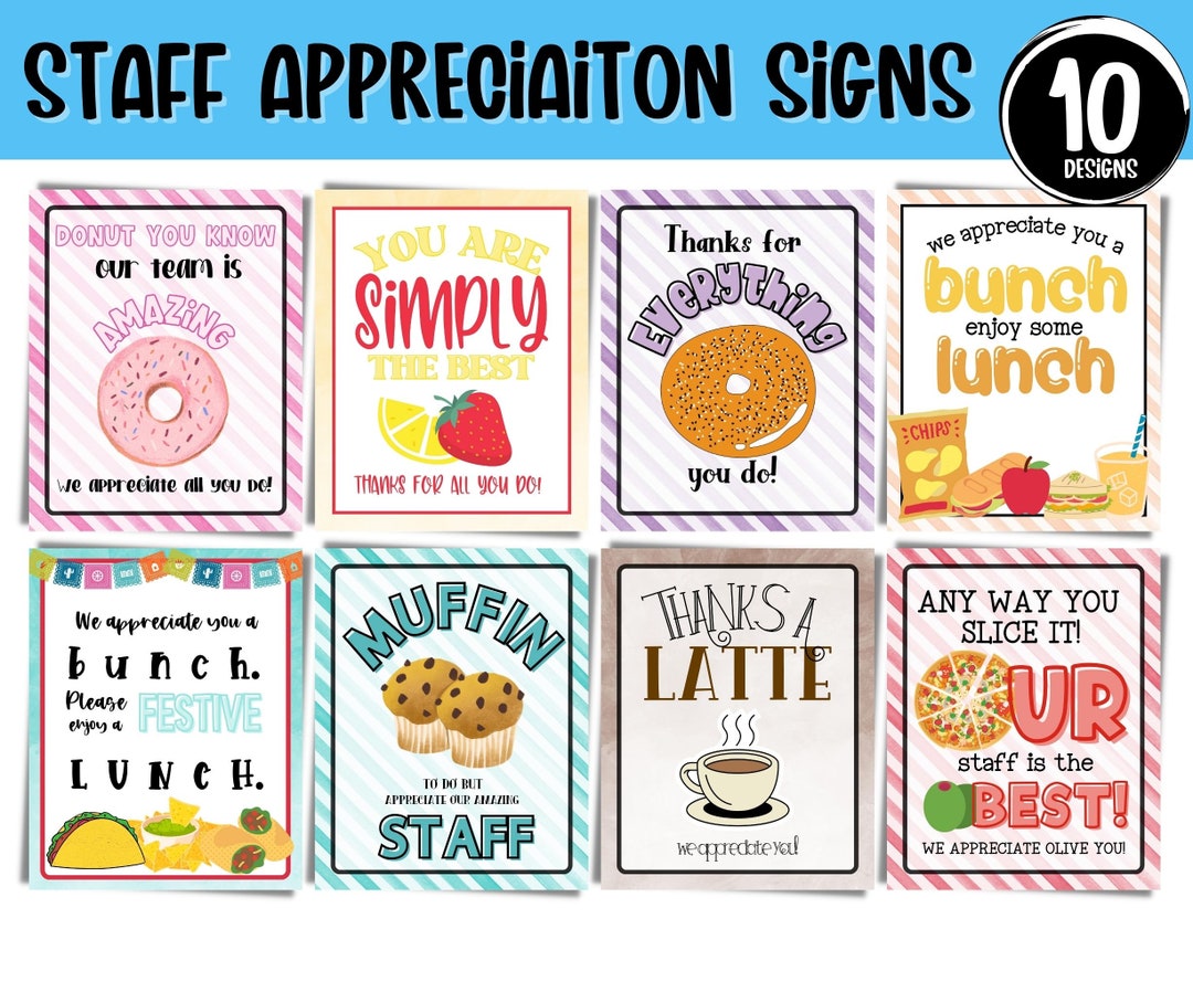 Staff Appreciation Signs | Donut Sign | EMPLOYEE Appreciation | Teacher ...