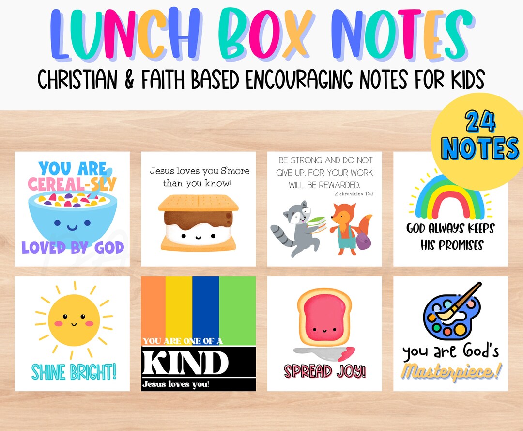 Christian Lunchbox Notes for Kids. Printable School Notes. Affirmation ...