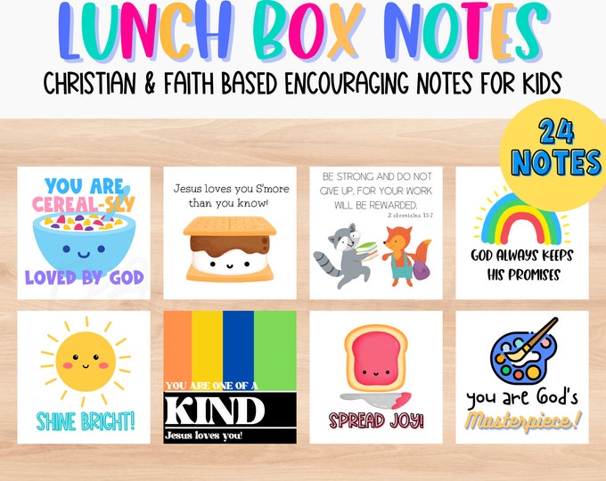 Christian Lunchbox Notes for Kids. Printable School Notes. Affirmation ...