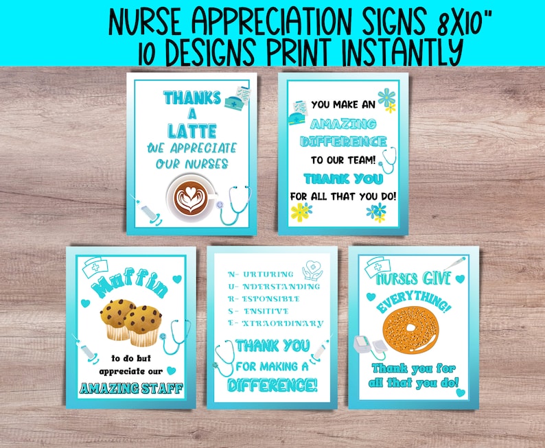 10 NURSE APPRECIATION WEEK Signs|nurse Appreciation Snack & Treat Staff ...