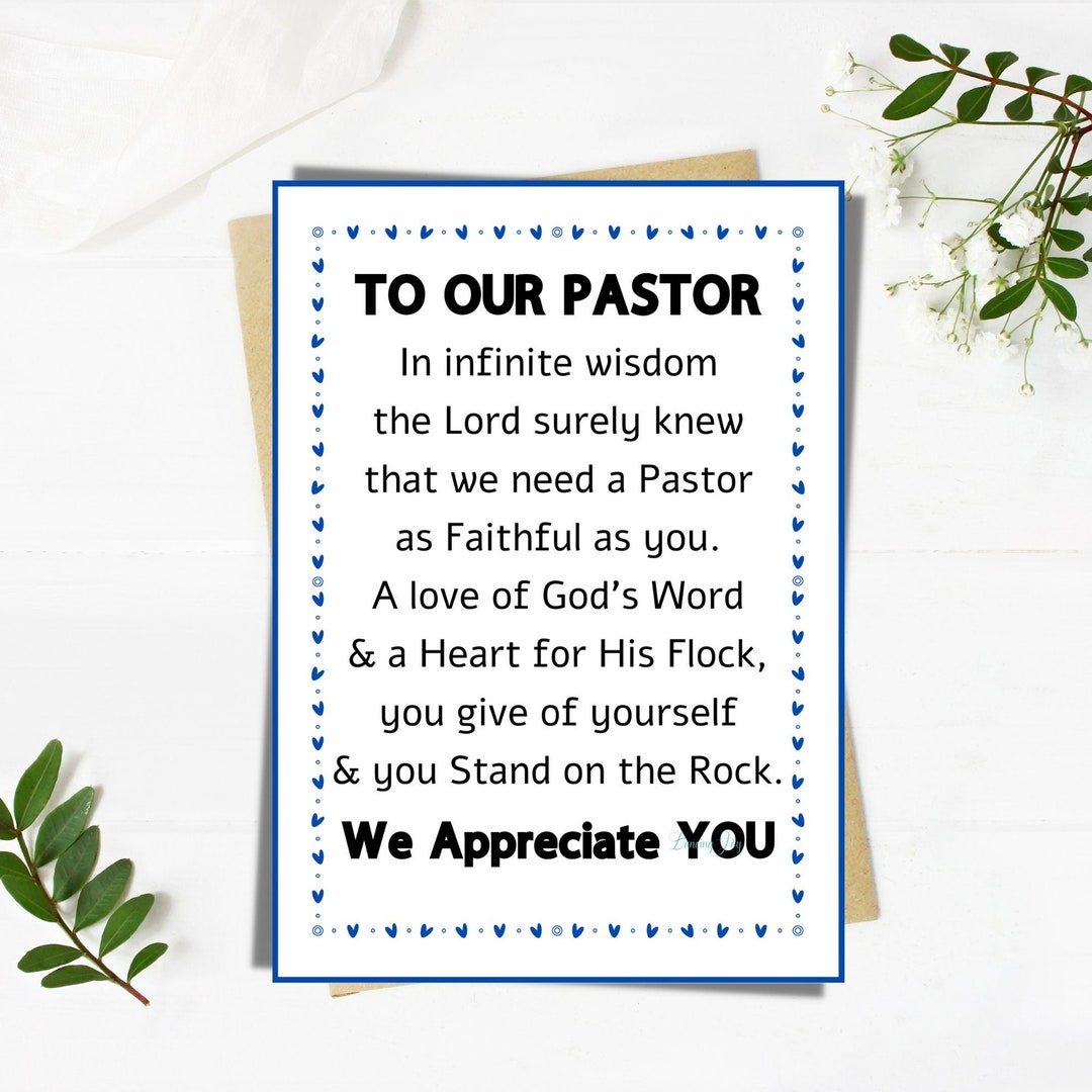 PASTOR Appreciation|pastor Thank You|appreciation Card|gift Card for ...
