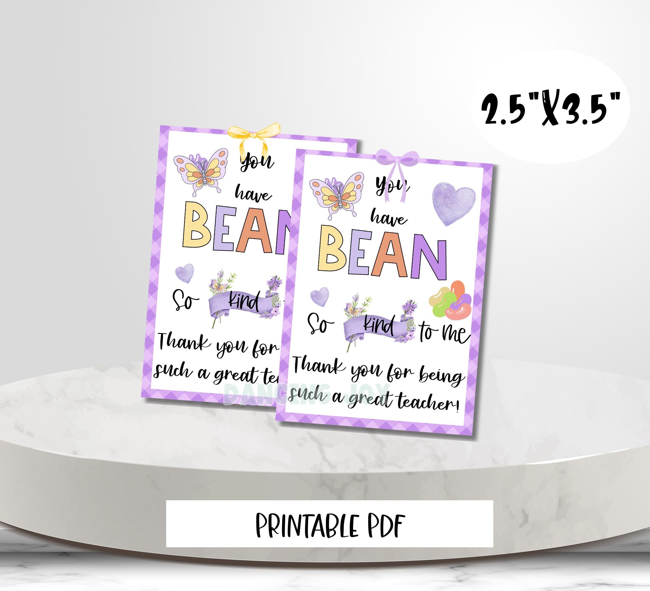 You Have BEAN so Kind TEACHER APPRECIATION Gift Tag|jelly Bean Gift Tag ...