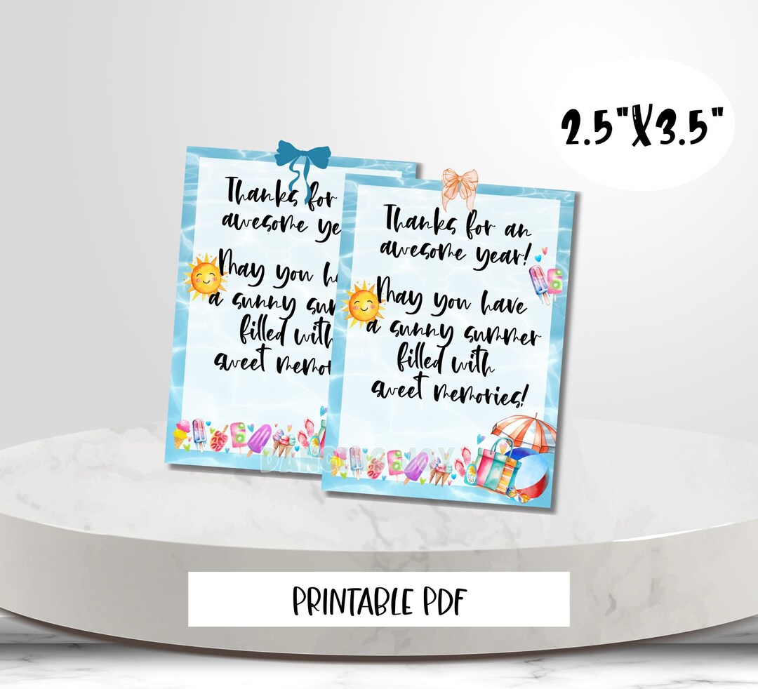 AWESOME Year Appreciation Thank You Gift Tag|teacher Staff Nurse ...