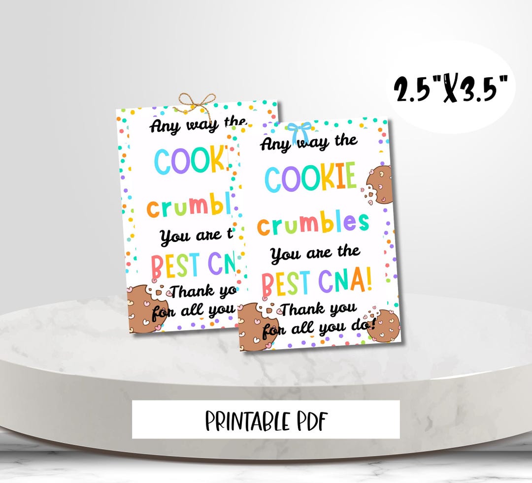 CNA APPRECIATION Cookie Gift Tag | Staff Nurse Employee Tag | Snack ...