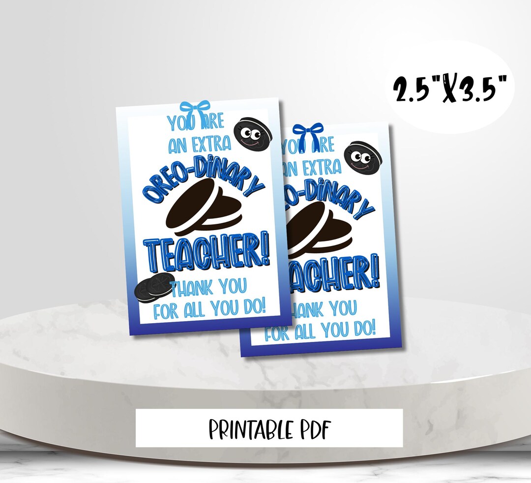 Cookie Thank You Gift Tag: Teacher, Nurse, Staff Appreciation (digital ...