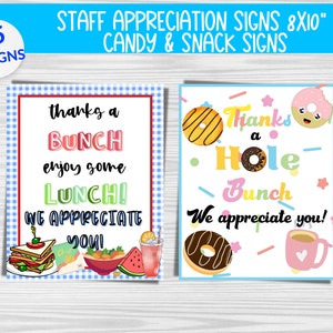 Teacher Appreciation Snack Signs Bundle: 25 Designs (digital Download ...