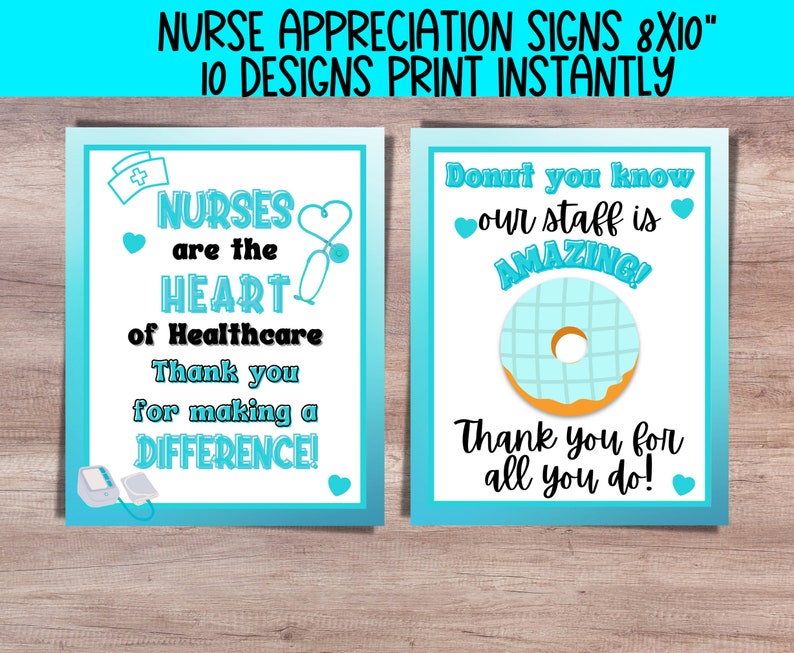 10 NURSE APPRECIATION WEEK Signs|nurse Appreciation Snack & Treat Staff ...