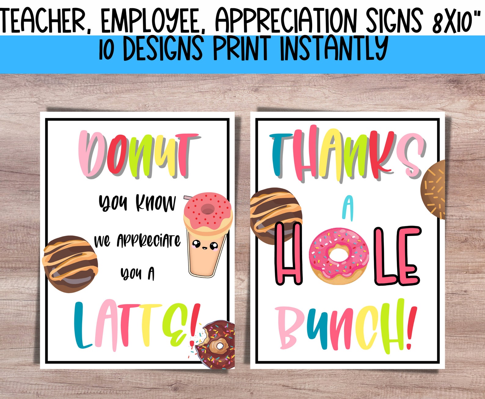 10 TEACHER APPRECIATION Snack & Treat Signs Bundle|staff and Employee ...