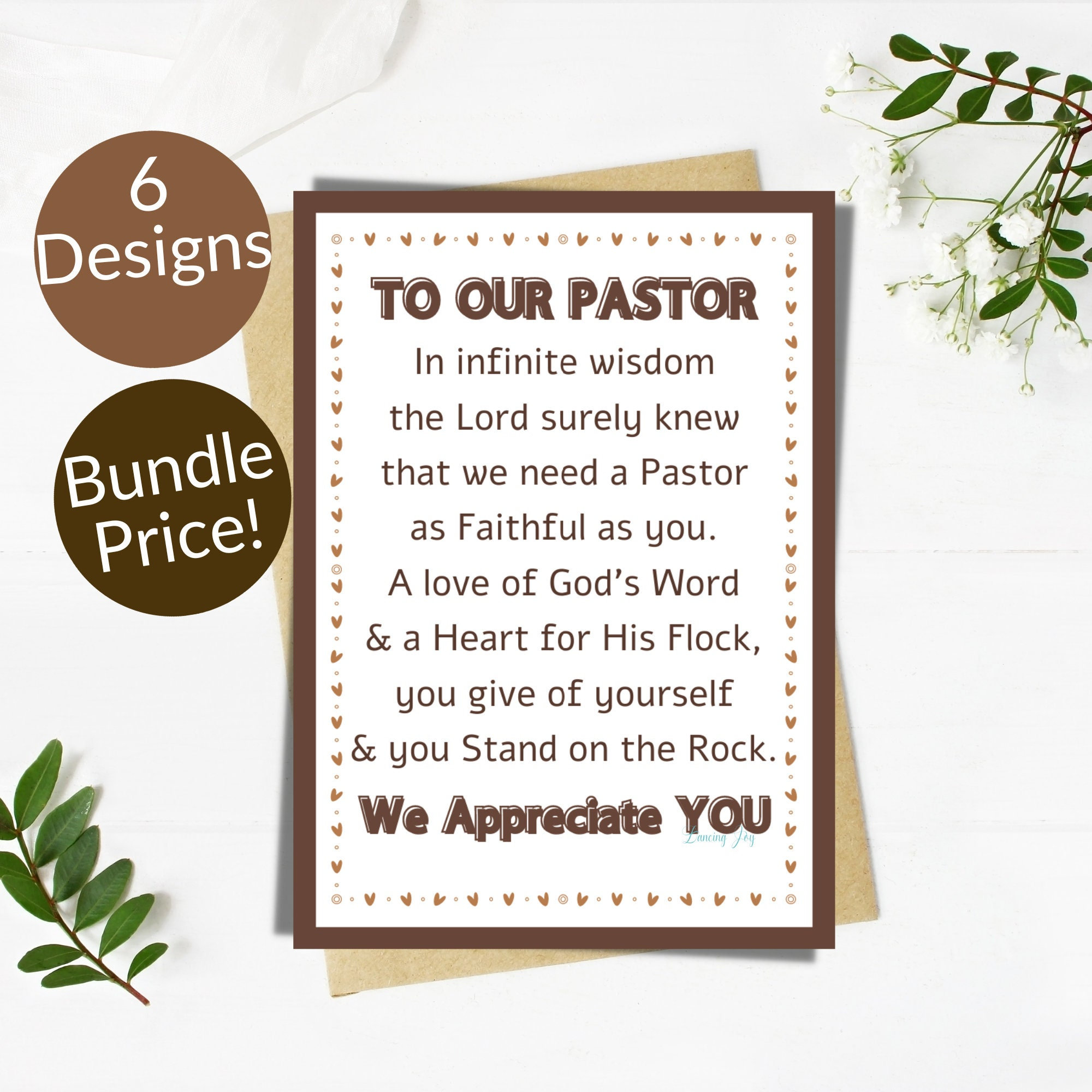 Pastor Appreciation Flatlay T Card Bundlepastor Thank You T
