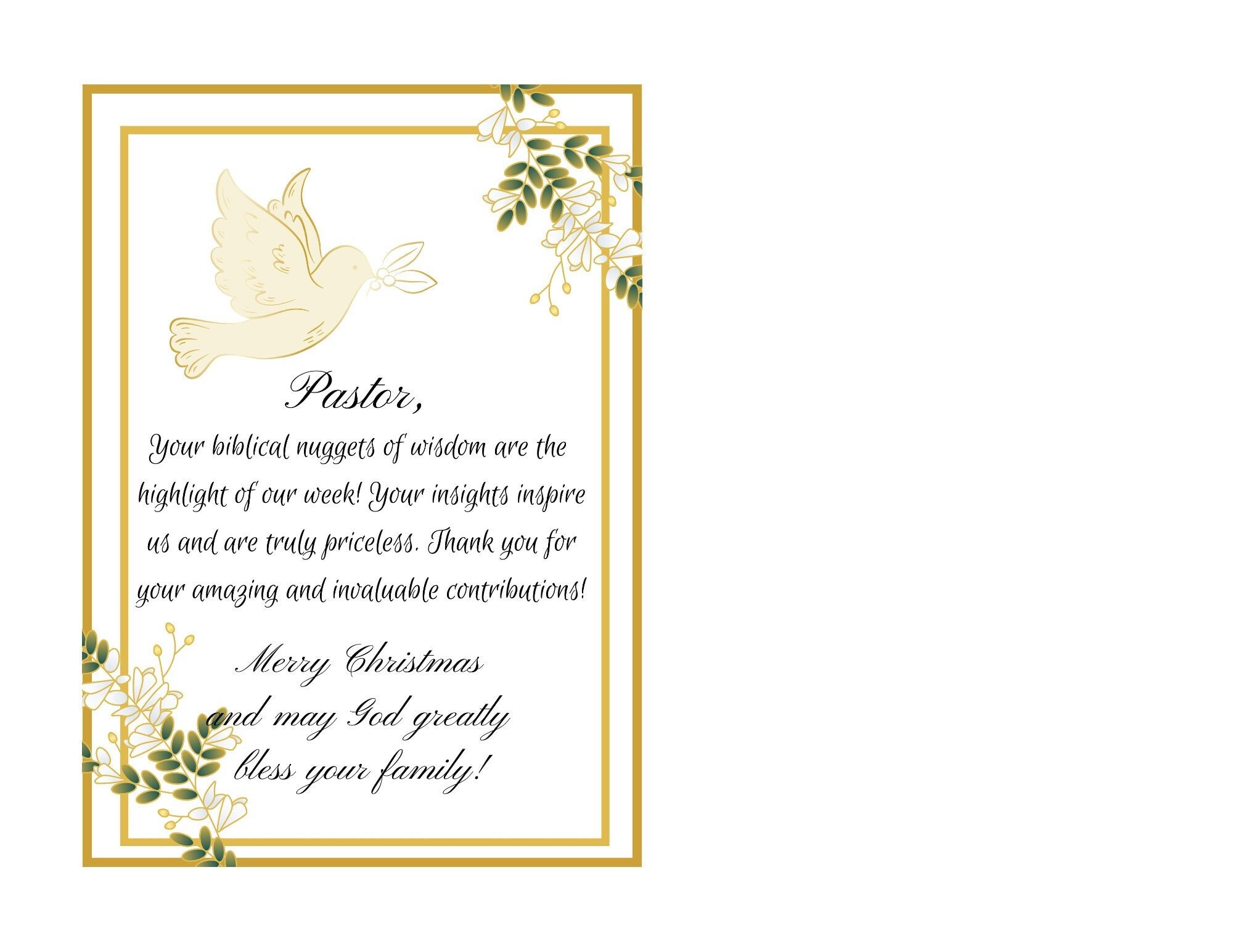 Christmas Pastor Appreciation Gift Card: Merry Christmas Flat Lay (5