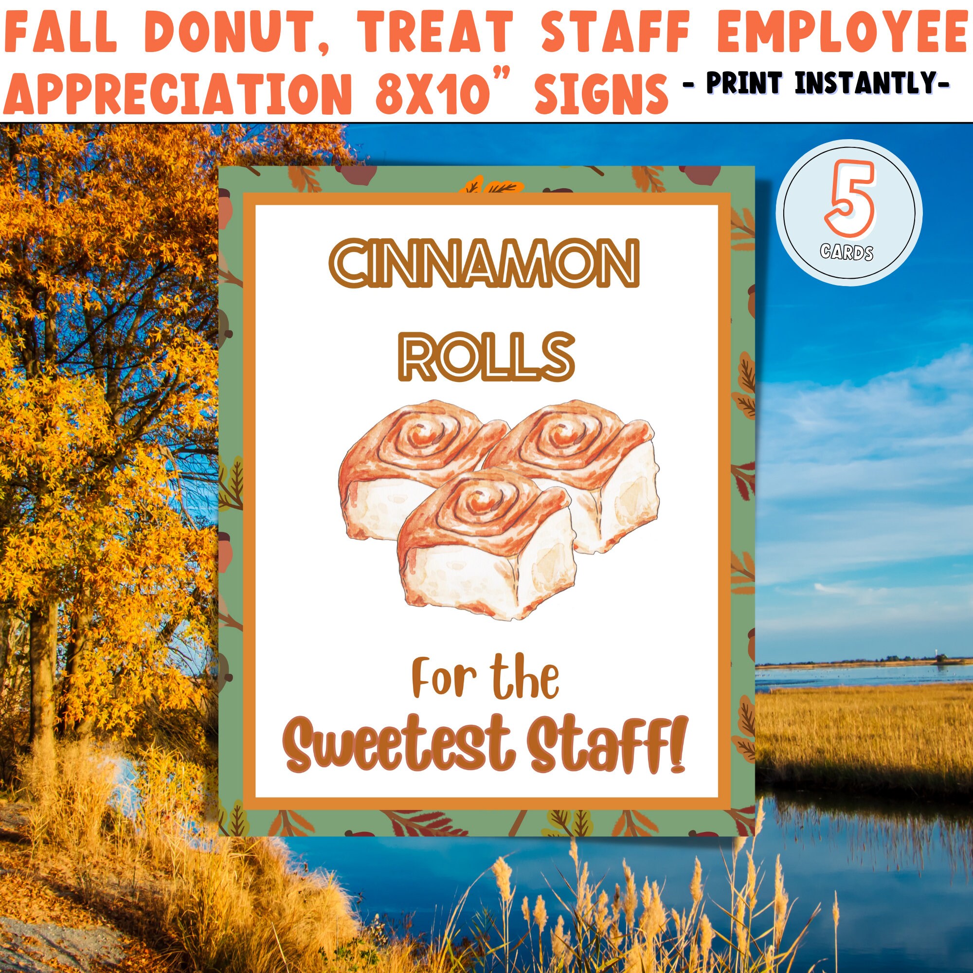 FALL DONUT & Staff APPRECIATION Signs|5 Snack and Treat Signs|thank ...