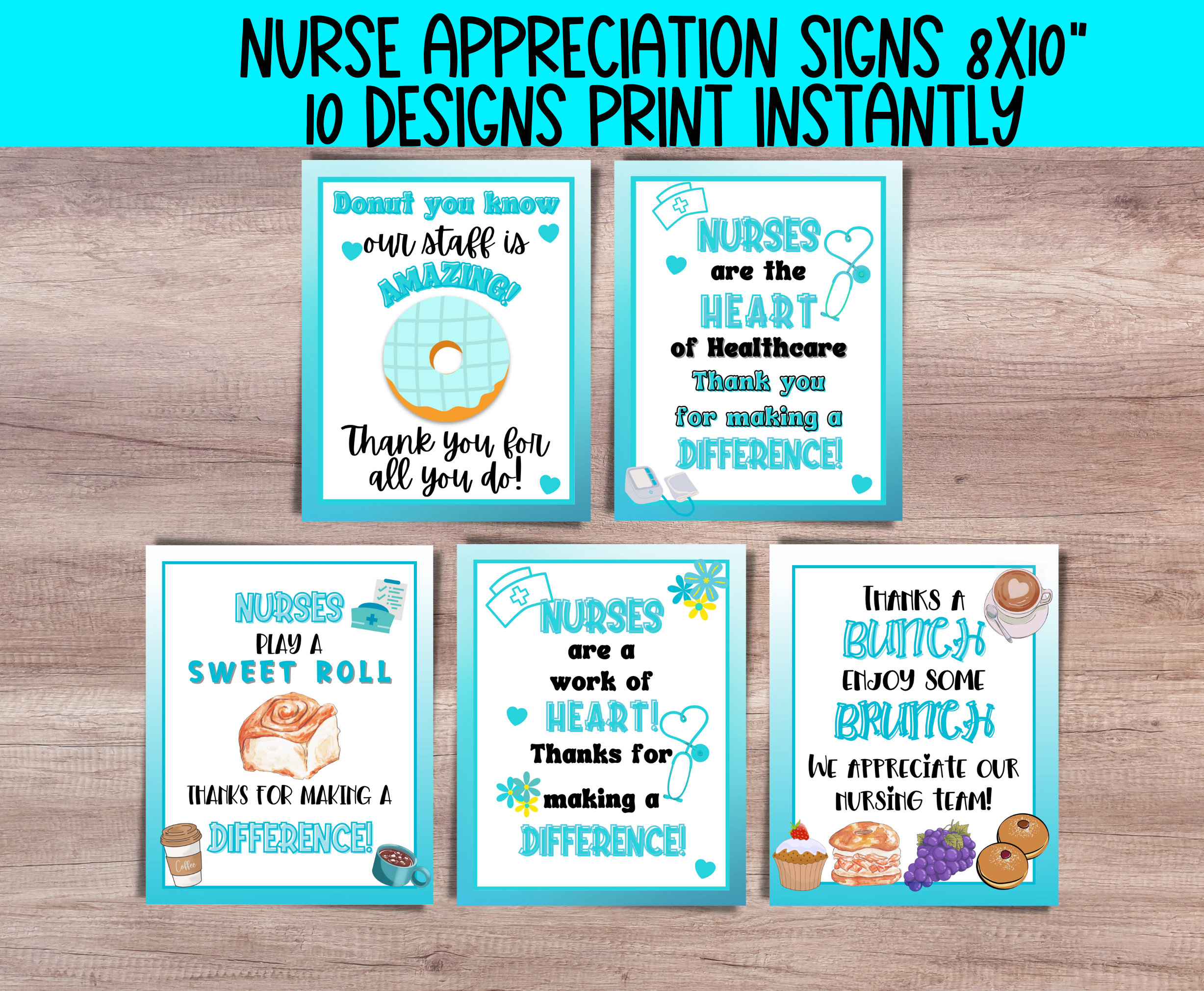 10 NURSE APPRECIATION WEEK Signs|nurse Appreciation Snack & Treat Staff ...
