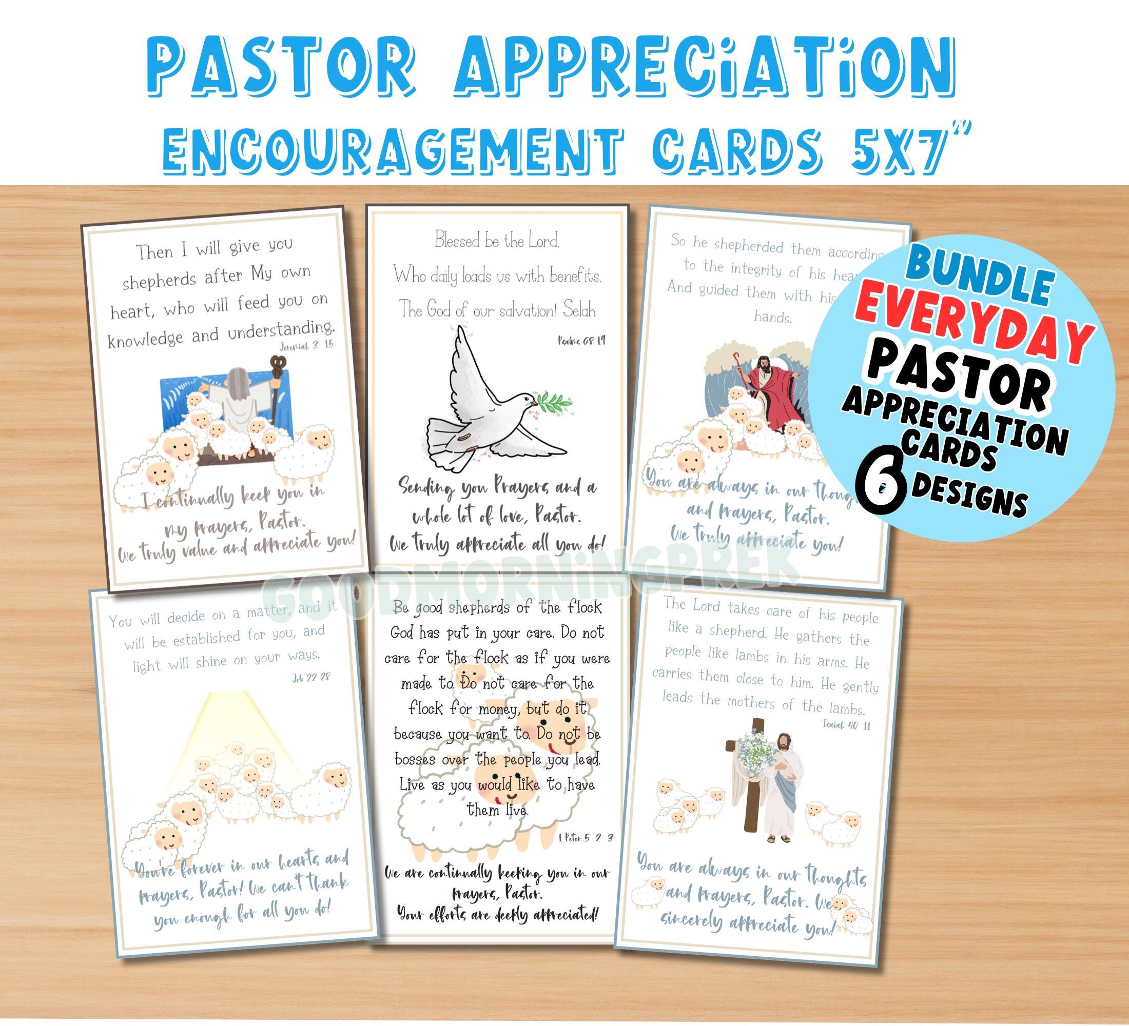 Pastor Appreciation Gift Card Bundle: Scripture Encouragement Flat Lay ...