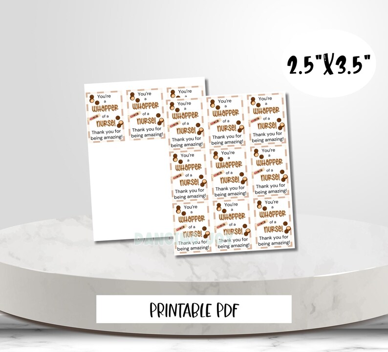 NURSE Printable APPRECIATION Gift Tag|nurse Appreciation Snack & Treat ...